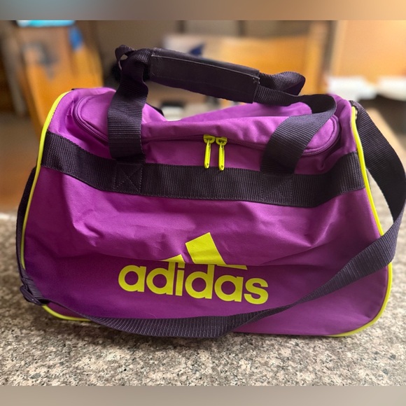 adidas | Bags | Adidas Purple And Neon Yellow Sports Bag | Poshmark